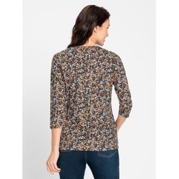 WITT WEIDEN Shirt in camel-taubenblau-bedruckt | Gr.: 36