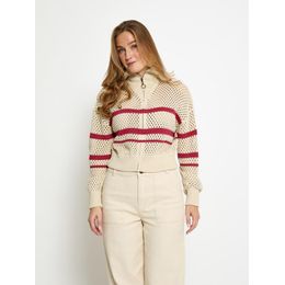 Sel by peppercorn Peppercorn Strickjacke in Deep Claret Red Stripe | Gr.: L