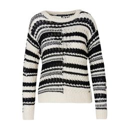 KOROSHI Damen bicolor gestreifter strickpullover in SCHWARZ | Gr.: L