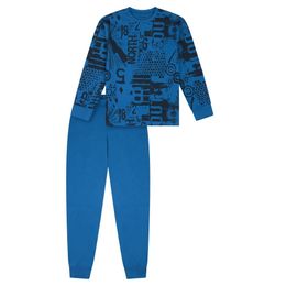 Schiesser Pyjama Nightwear 1 in Blau | Gr.: 140