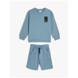 KOTON 2tlg. Outfit: Sweatshirt/Hose in Blau | Gr.: 9-10 Jahre