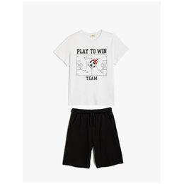 KOTON 2tlg. Outfit: T-Shirt/Short in Wei&szlig; | Gr.: 11-12 Jahre