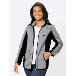 WITT WEIDEN Strickfleece-Jacke in anthrazit-wei&szlig; | Gr.: 36-38
