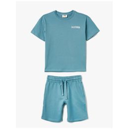 KOTON 2tlg. Outfit: T-Shirt/Short in Blau | Gr.: 6-8 Jahre