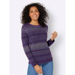 WITT WEIDEN Pullover in lila-marine-gemustert | Gr.: 38