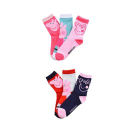 Peppa Pig 6er-Set: Socken Str&uuml;mpfe in Mehrfarbig | Gr.: 23-26