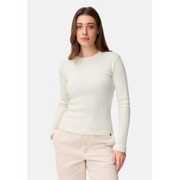 Camel Active Langarmshirt mit Rundhalsausschnitt in Milchwei&szlig; | Gr.: XS