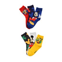 Disney Mickey Mouse 6er-Set: Socken Str&uuml;mpfe in Mehrfarbig | Gr.: 31-34