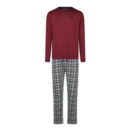 Phil & Co. Berlin Pyjama Great Bay in rot/grau/dunkelblau | Gr.: L