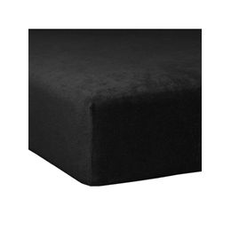 Traumschlaf Spannbettlaken Flausch Frottee in schwarz | Gr.: 140x200 cm - 160x200 cm
