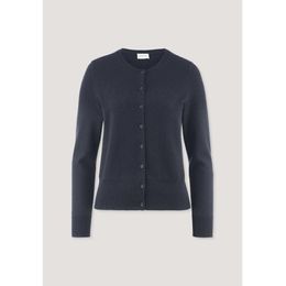 hessnatur Strick Jacke Regular BETTER RECYCLING aus reinem Cashmere in marine | Gr.: M