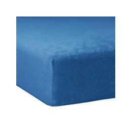 Traumschlaf Spannbettlaken Flausch Biber in kobalt | Gr.: 120x200 cm - 130x200 cm