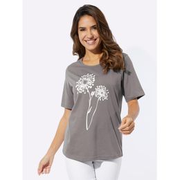 Sieh an! Rundhals-Shirt in grau-wei&szlig;-bedruckt | Gr.: 54