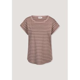hessnatur Light Slub Streifen T-Shirt Relaxed aus reiner Bio-Baumwolle in ros&eacute; | Gr.: 34