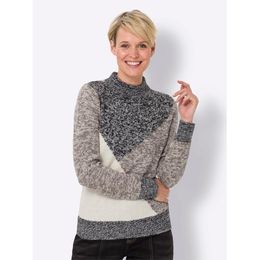 Sieh an! Pullover in taupe-schwarz-meliert | Gr.: 42