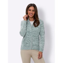 Sieh an! Strickjacke in jade-ecru-meliert | Gr.: 48
