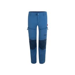 Trollkids Zipp-Off-Trekkinghose Nordfjord in navy/lime/azure bluel | Gr.: 122