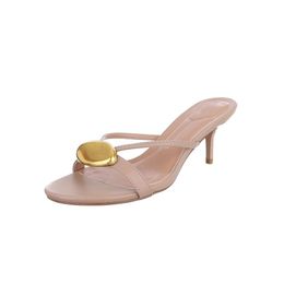 Ital-Design High-Heel Sandalette in Hellbraun | Gr.: 39