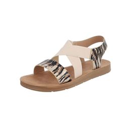 Ital-Design Sandale & Sandalette in Beige und Gold | Gr.: 40