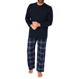 Normann Schlafanzug lang Pyjama karierte FlanellHose - 76562 in marine | Gr.: 52