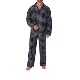 Normann Flanell Pyjama Schlafanzug zum durchkn&ouml;pfen - 70101 in grau | Gr.: 48