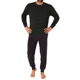 Normann langarm Frottee Pyjama Schlafanzug B&uuml;ndchen - 67713 in gr&uuml;n | Gr.: 56