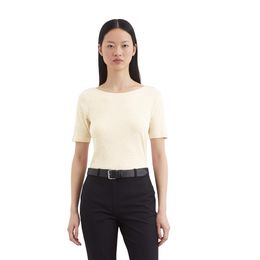 Marc O'Polo T-Shirt MARC O'POLO "aus softem Slub-Jersey", Damen, Gr. XXL, beige (m165), Obermaterial: 100% Baumwolle, unifarben, Basic, skinny fit, U-Boot-Ausschnitt, normaler Saum, Shirts T-Shirt