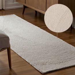 Wollteppich Hanse Home "Eleni", beige (natur wei&szlig;), B:80cm H:18mm L:200cm, Wolle, Teppiche, Handgetuftet, Wolle, Natur, Wohnzimmer, Schlafzimmer, Skandi, Hygge