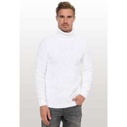 Rollkragenpullover Rusty Neal, Herren, Gr. XL, beige (ecru), 70% Polyacryl, 30% Baumwolle, unifarben, normal, hoch geschlossener Ausschnitt, Pullover Rollkragenpullover, in modischem Design