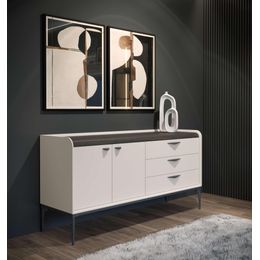 Kommode OTTO HOME, B:167cm H:86cm T:50cmpepper wei&szlig;, eiche melinga grau, MDF, Spanplatte, Wohnzimmer, Sideboards, "Soffy Kombikommode, Sideboard,