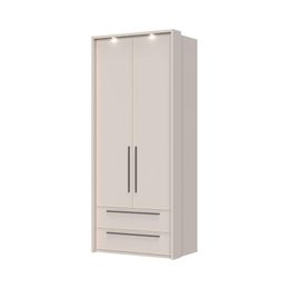 Dreht&uuml;renschrank OTTO HOME "Opera mit oder ohne Kranz inkl. LED-Bel.,B92,137,182 oder 227 cm", cashmere, B:97cm H:226cm T:60cm, FSC-zertifizierter Holzwerkstoff, MDF, Schr&auml;nke, Dreht&uuml;renschrank, UV lackiert, Soft Close Funktion, H&ouml;henverstellbare F&uuml;&szlig;e