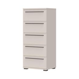Kommode OTTO HOME "Opera Schubladenkommode, Schubladenm&ouml;bel, Kommode, 4 oder 5 Schubladen", beige (cashmere farbe), B:60cm H:135cm T:45cm, FSC-zertifizierter Holzwerkstoff, Sideboards, Kommode, UV lackiert, Soft Close Funktion, H&ouml;henverstellbare F&uuml;&szlig;e