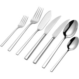 Besteck-Set Hanseatic "SMART, wahlweise in gl&auml;nzender oder matter Optik", silber (silberfarben), 84 Stk., Edelstahl 18/10, Essbesteck-Sets, leichtes und minimalistisches Design