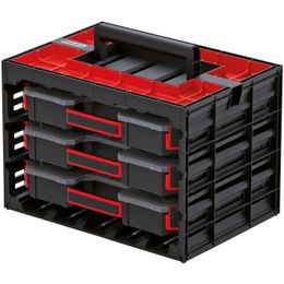 Organizer Prosperplast "TAGER CASE", schwarz (schwarz, rot), B:41,5cm H:29,5cm T:29cm, Kunststoff, Aufbewahrungsboxen, 41,5 x 29 x 29,5 cm