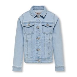 Jeansjacke KIDS Only "KMGSARA LIGHT BLUE DNM JACKET NOOS", Jungen, Gr. 92, light blau denim, Denim/Jeans, Obermaterial: 79% Baumwolle, 20% Polyester, 1% Elasthan, unifarben, Basic h&uuml;ftlang, Manschette, Jacken Jeansjacke