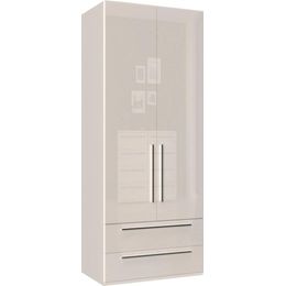 Kleiderschrank OTTO HOME "Piano, UV lackiert, hochgl&auml;nzend in beige oder wei&szlig;, FSC-zertifiziert", beige (beige hochglanz), B:92cm H:224cm T:56cm, Spanplatte, Schr&auml;nke, Kleiderschrank Dreht&uuml;renschrank, in vielen Breiten, H&ouml;he 224cm, mit Soft-Close Funktion, 2 Schubladen