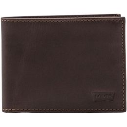Levi's Geldb&ouml;rse LEVI'S "LEVI'S CASUAL CLASSICS HUNTE COIN BIFOLD - BATWIN", Damen, braun (schwarz, braun), Rindsleder, Basic, Kleinlederwaren, im praktischem Format Geldbeutel Portemonnaie Herrenb&ouml;rse Leder