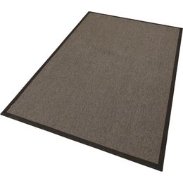 Teppich Dekowe "Naturino Rips", grau (anthrazit), B:160cm H:7mm L:230cm, Kunstfaser, Teppiche, Teppich, Flachgewebe, Sisal-Optik, mit Bord&uuml;re, In- und Outdoor geeignet