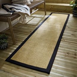 Teppich FLAIR RUGS "Sisal Look", schwarz, B:60cm H:6mm L:230cm, Kunstfaser, Teppiche, Teppich, Sisal Look Border Indoor Outdoor Bodenl&auml;ufer Teppich