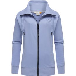 Sweatjacke Ragwear "Shocky", Damen, Gr. XL (42), blau, Obermaterial: 70% Baumwolle, 30% Polyester; Innenfutter: 70% Baumwolle, 30% Polyester, l&auml;ssig geschnitten h&uuml;ftlang, hoch geschlossener Ausschnitt, eng Rippb&uuml;ndchen, Sweatjacken Sweatjacke, sportliche Damen Zip-Hoodie mit Kordeln