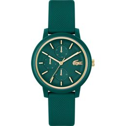 Multifunktionsuhr Lacoste "Lacoste.12.12 LADIES MULTI", gr&uuml;n (dunkelgr&uuml;n), Armbanduhren, Damen, Quarzuhr, Armbanduhr, Damenuhr, Datum, Silikonarmband