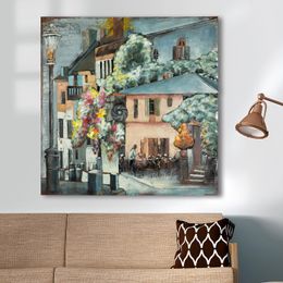 Metallbild CASABLANCA BY GILDE "Bild quadratisch Caf&eacute; Toskana mehrfarbig H. 100 cm", farbe bild(er): mehrfarbig, B:100cm H:100cm T:3,5cm, Metall, Bilder