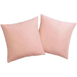 Dekokissen OTTO HOME "Raja", rosa (ros&eacute;, unifarben), B:40cm L:40cm, Polyester, Dekokissen_Sitzkissen_Kissenh&uuml;llen, einfarbig, Kissenh&uuml;llen ohne F&uuml;llung, 40 x 40 cm, 2er-Set, Mikrofaser