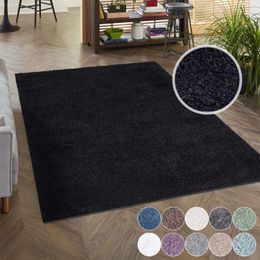 Hochflor-Teppich Carpet City "City Shaggy", schwarz, B:230cm H:30mm L:320cm, Polypropylen, Teppiche, Auch als L&auml;ufer, Langflor, Uni, Shaggy, flauschig-weich