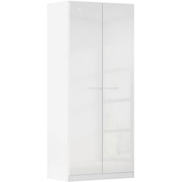 Dreht&uuml;renschrank Rauch "Kleiderschrank Schrank Garderobe TOPSELLER OTELI inkl. Inneneinteilung", wei&szlig; (alpinwei&szlig;, hochglanz wei&szlig;), B:91cm H:210cm T:54cm, Holzwerkstoff, Schr&auml;nke, Dreht&uuml;renschrank, mit zus&auml;tzlichen Einlegeb&ouml;den, optional mit Spiegel MADE IN GERMANY