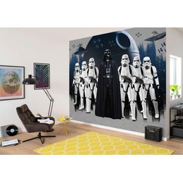 Fototapete Komar "Vlies Fototapete - STAR WARS The Dark Side - Gr&ouml;&szlig;e 368 x 248 cm", wei&szlig;,schwarz,grau, B:3,68m H:248m, Vlies, Tapeten