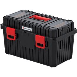 Werkzeugbox Prosperplast "HEAVY", schwarz (schwarz, rot), B:58,5cm H:33,7cm T:36cm, Kunststoff, Aufbewahrungsboxen, 58,5 x 36 x 33,7 cm