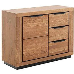 Kommode MCA LIVING "Greno Kommode I", beige (naturfarben), B:107cm H:80cm T:40cm, Holzwerkstoff, Massivholz, Sideboards, Kommode, durchgehende Lamelle