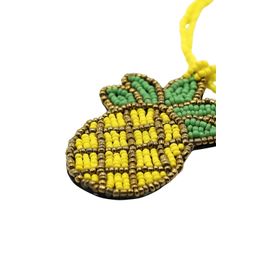 Kette mit Anh&auml;nger "Pineapple", Damen, Gr. onesize, Glas, gelb, Collezione Alessandro, Basic, Halsketten, mit echten Glasperlen