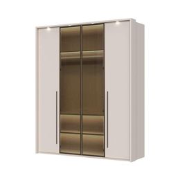 Dreht&uuml;renschrank OTTO HOME "Opera Parsol-Glast&uuml;ren, LED-Innenbeleuchtung, mit und ohne Kranz", cashmere, B:187cm H:226cm T:60cm, FSC-zertifizierter Holzwerkstoff, Glas, MDF, Schr&auml;nke, Dreht&uuml;renschrank, Glast&uuml;ren, UV-Lack, LED-Innenbeleuchtung, Soft-Close-Funktion
